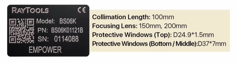 Raytools 0-6KW Fiber Laser Cutting Head BS06K - YUPEC